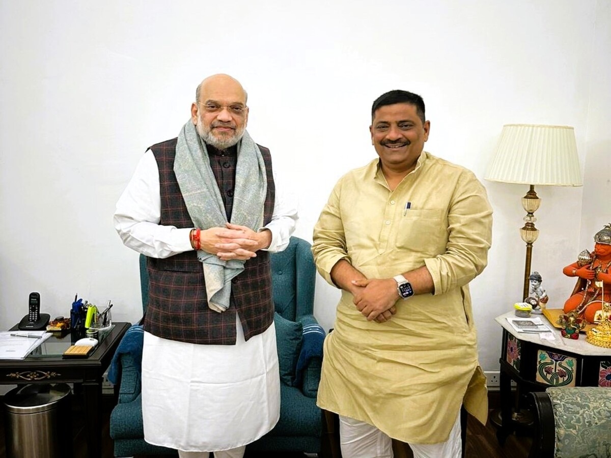 JDU National General Secretary Sanjay Kumar Jha meets Union Home Minister Amit Shah| Bihar News ...