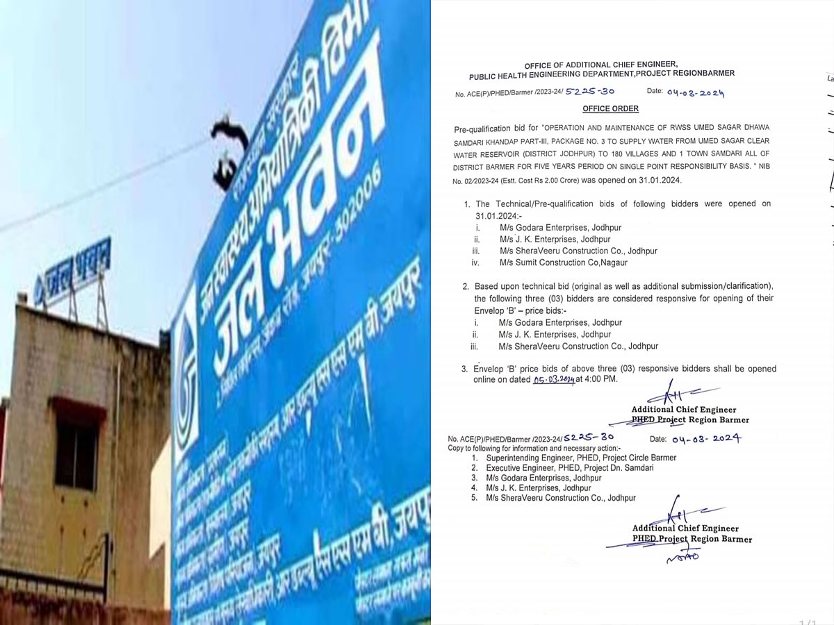 Jaipur News rajasthan phed Sonaram Chaudhary Godara Enterprises tendar ...