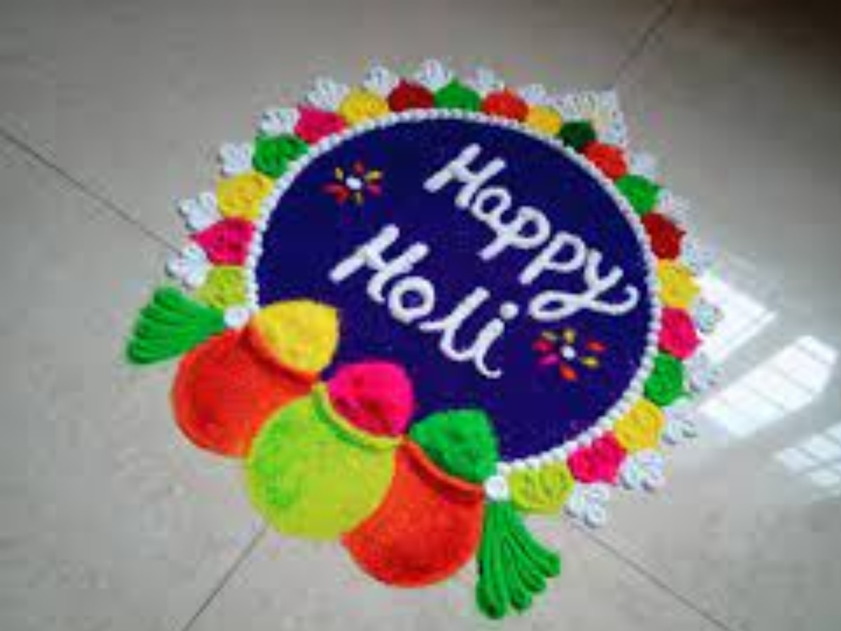 holi rangoli design 2024 Six simple and easy rangoli design pattern ...