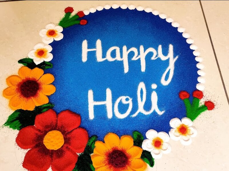 holi rangoli design 2024 Six simple and easy rangoli design pattern ...