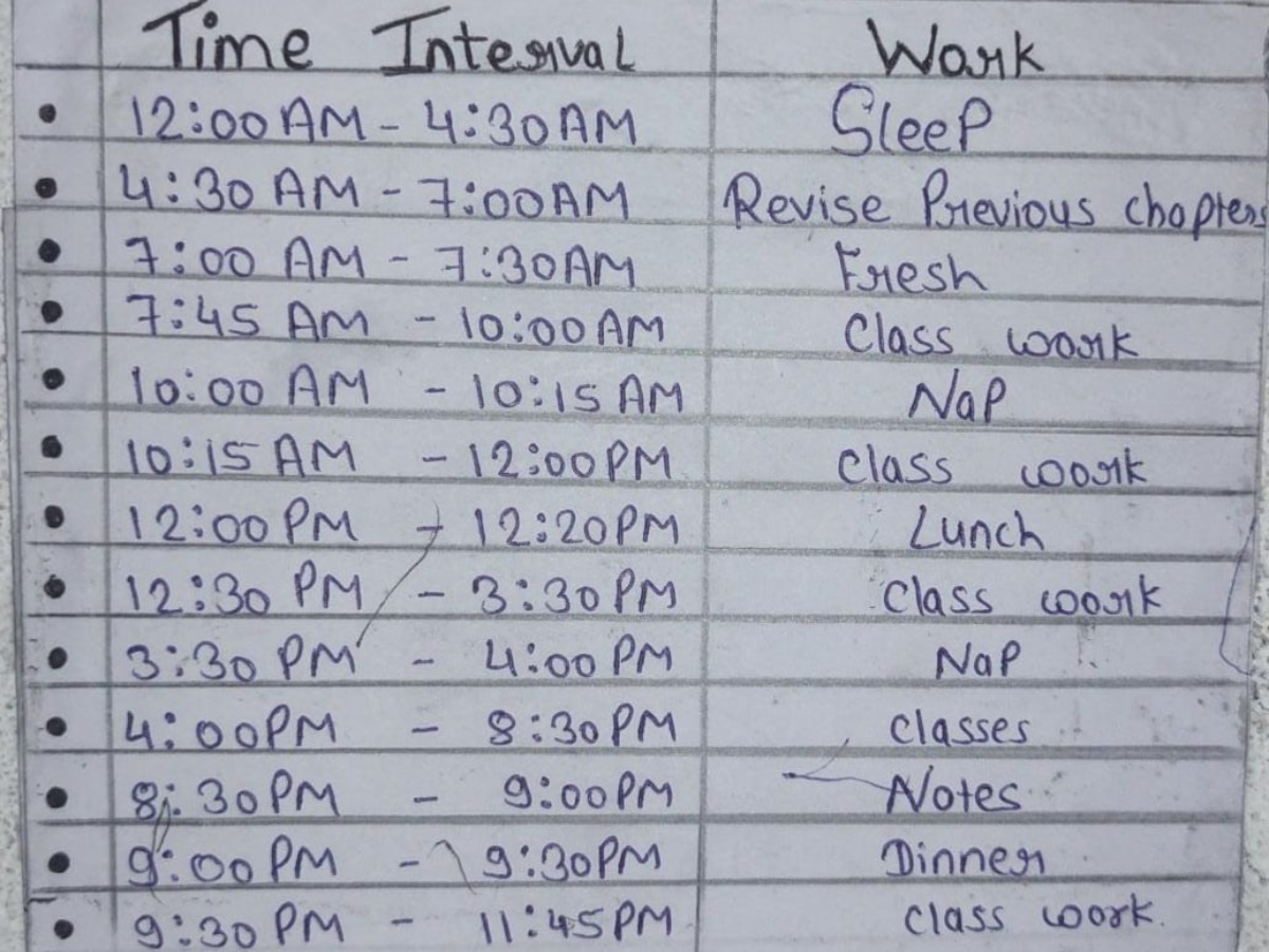 JEE student study time table viral on social media know why previous ...