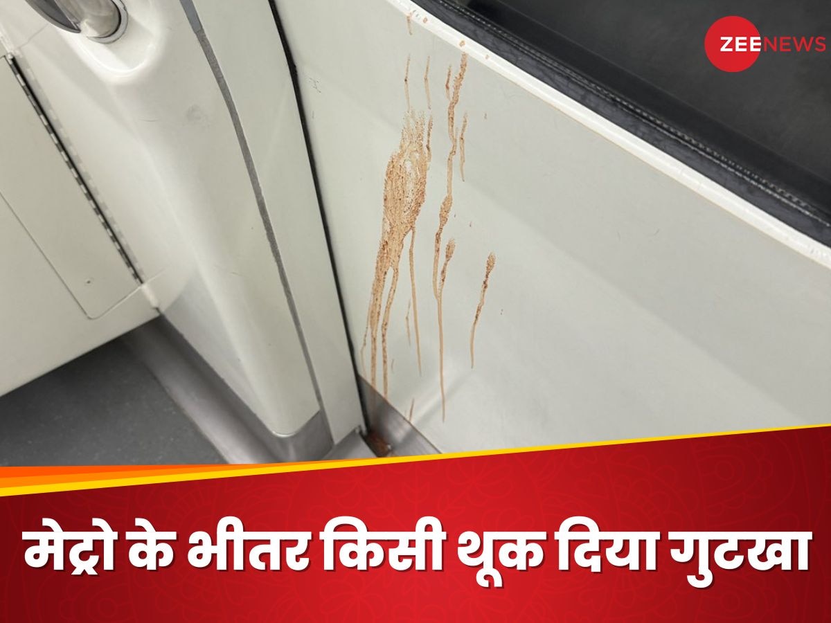 Viral Photo: spit gutkha on the door inside the metro user reaction ...