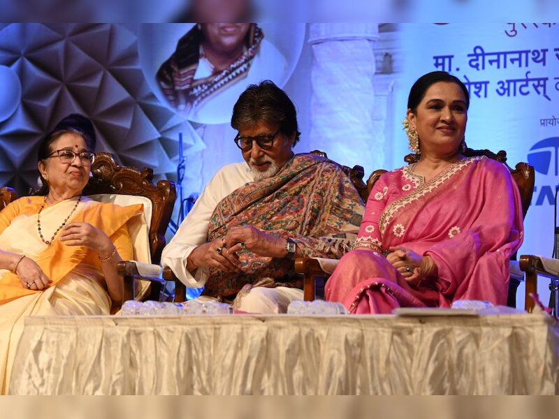 Amitabh bachchan honoured with Lata Deenanath Mangeshkar award padmini kolhapure randeep hooda ...