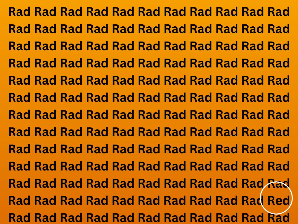 optical illusion eye test brain teaser find the word Red in Rad letters ...