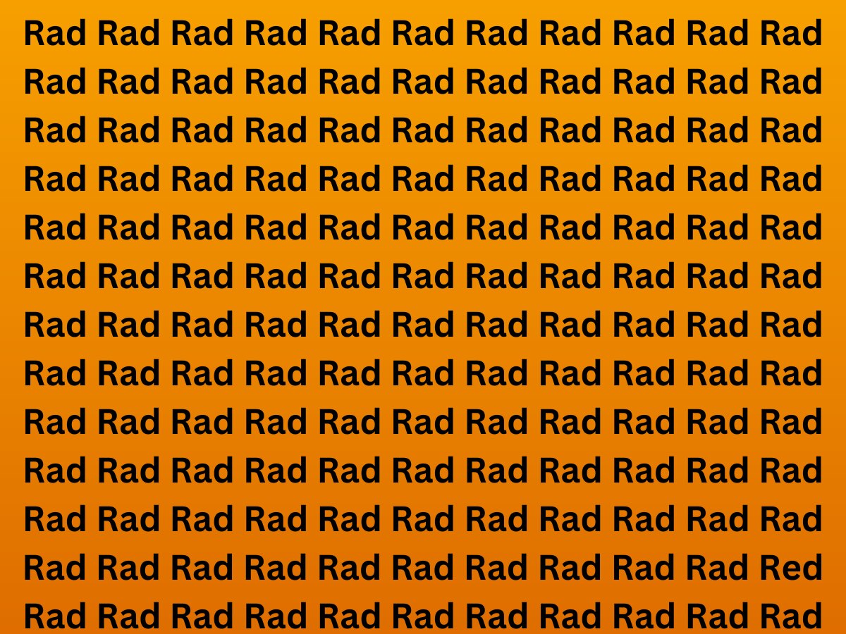 optical illusion eye test brain teaser find the word Red in Rad letters ...