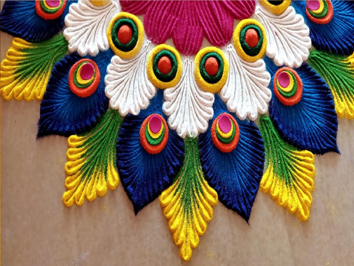 Rangoli Design for Akshaya Tritiya 2024 easy peacock rangoli designs ...