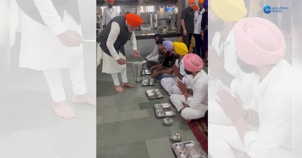 pm modi patna takht sri harimandir gurudwara video modi serve langar to ...