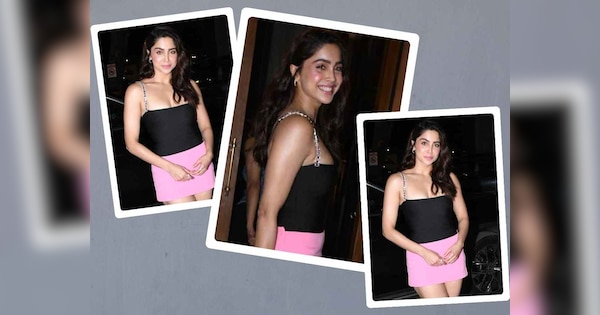 Sharvari Wagh looks glamorous in black top and pink mini skirt spotted ...