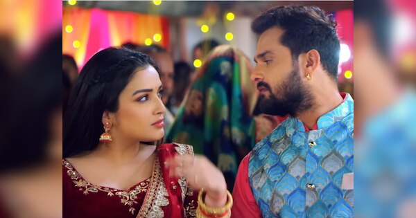 Khesari Lal Yadav and Aamrapali Dubey Romantic Bhojpuri Song Piya Ji Ke Muski Goes Viral Watch ...