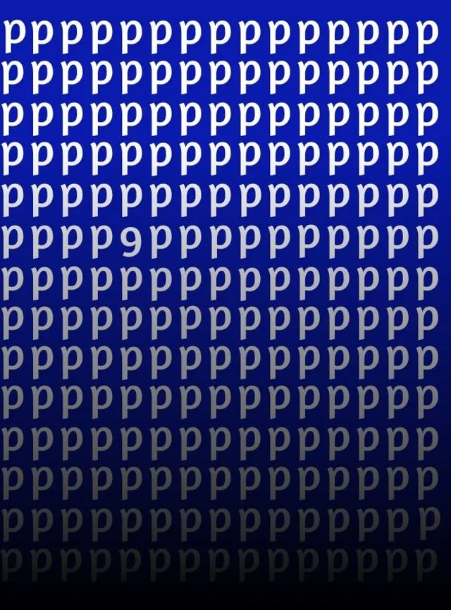 Optical Illusion viral photo find 9 number hidden between p letters ...
