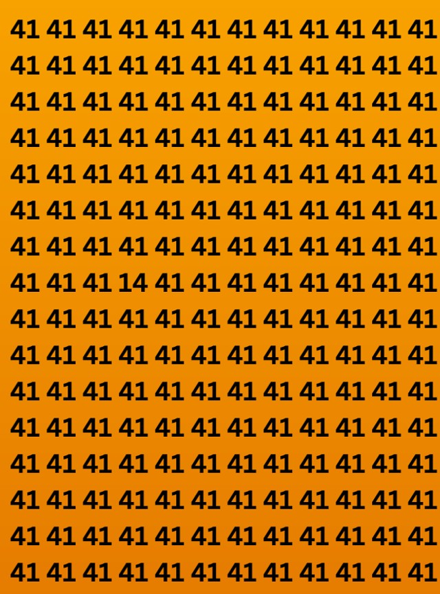 Optical Illusion viral photo find 14 number hidden between 41 number ...