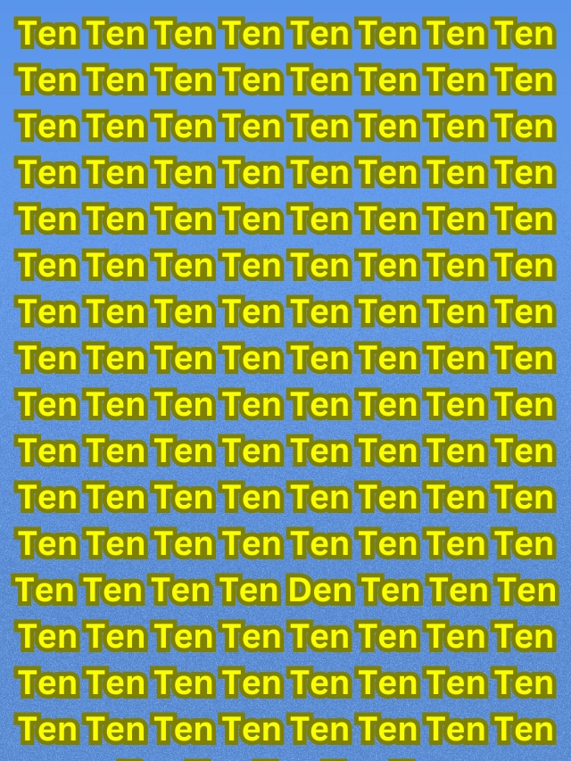 optical illusion viral image find word ten hidden among den | 'Ten' के ...