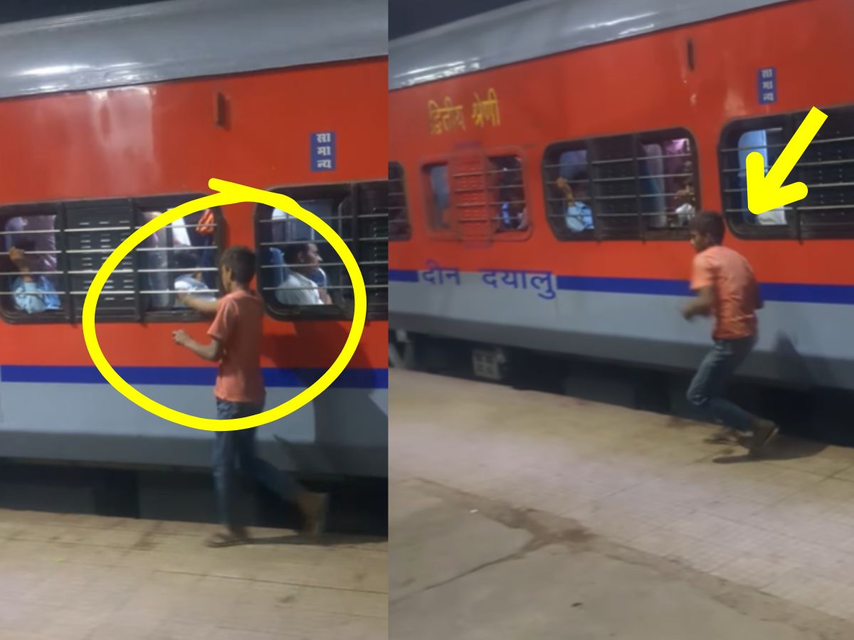 Viral Video boy snatched passenger mobile from moving train and ran ...