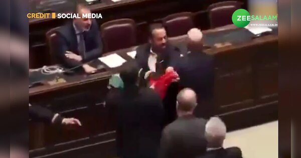 MP fight with each other in Italy parliament during G7 summit | Video ...