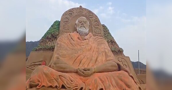 Ajmer News Sand artist Ajay Rawat made sand clay statue of PM Narendra ...