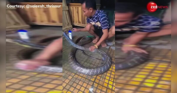 guy seen bathing dangerous snake by shampoo shocking video gone viral on social media | जहरीले ...
