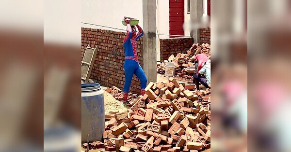 Viral Video Jaipur Spider Man started doing labor | 'स्पाइडरमैन' गिरी ...