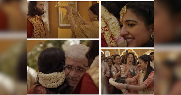 Radhika Merchant father viren merchant gets emotional groom-to-be hugs ...
