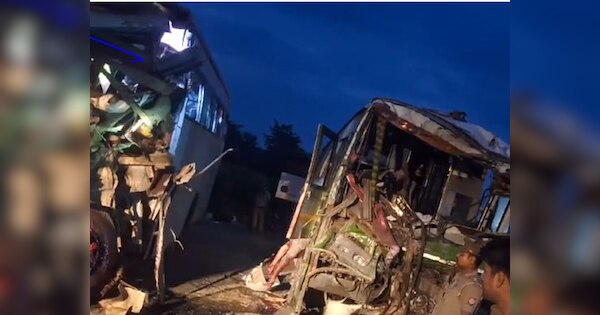 major road accident on 22th july 2024 collision between roadways bus and private in rampur three ...