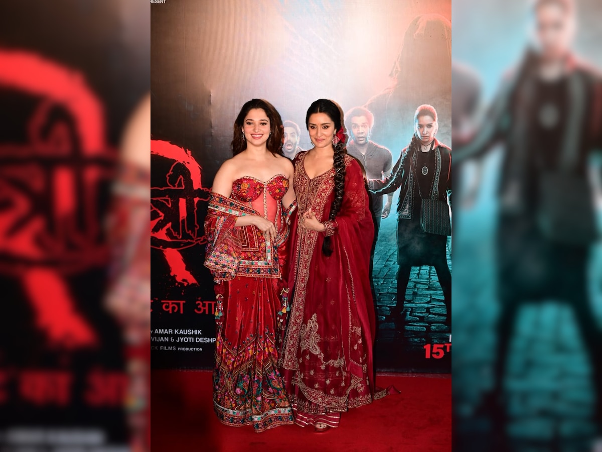 Shraddha Kapoor maroon suit bunch of rose flower in long choti spotted ...