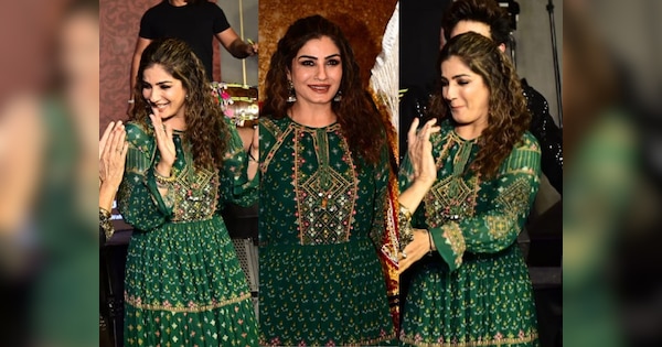 Raveena Tandon looks so beautiful gorgeous in green long ethnic dress ...