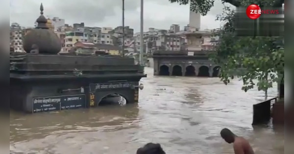 maharashtra rain various temple submerged under godavari river in nashik after flood like ...