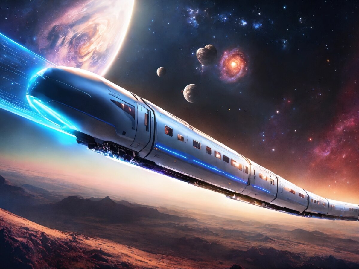 If train ran on the moon how will it look like AI showed photos | अगर ...