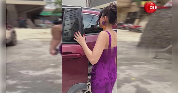 Glamorous look of urfi javed in purple gown and high heels gone viral ...