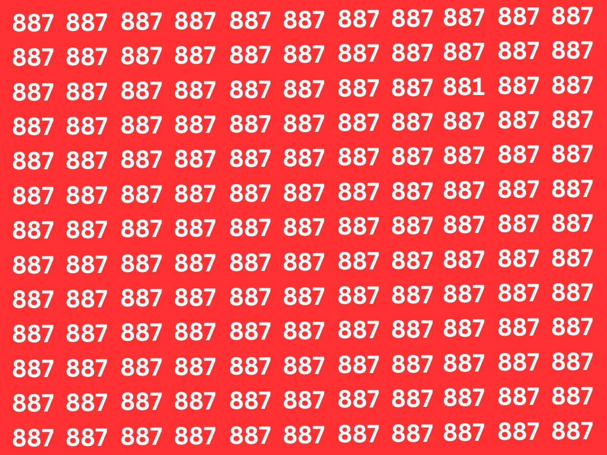 Optical Illusion spot the hidden number 881 among 887 and test your iq ...