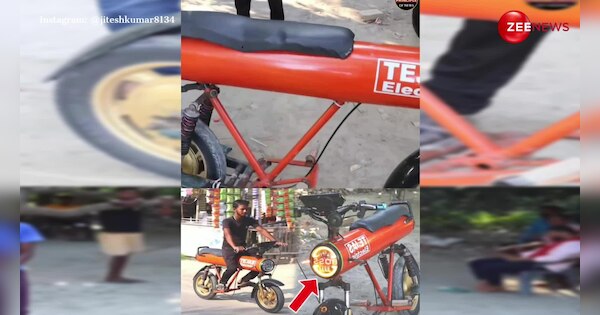 boy gazab desi jugaad to make electric bike will run 50 km for rs 5 ...