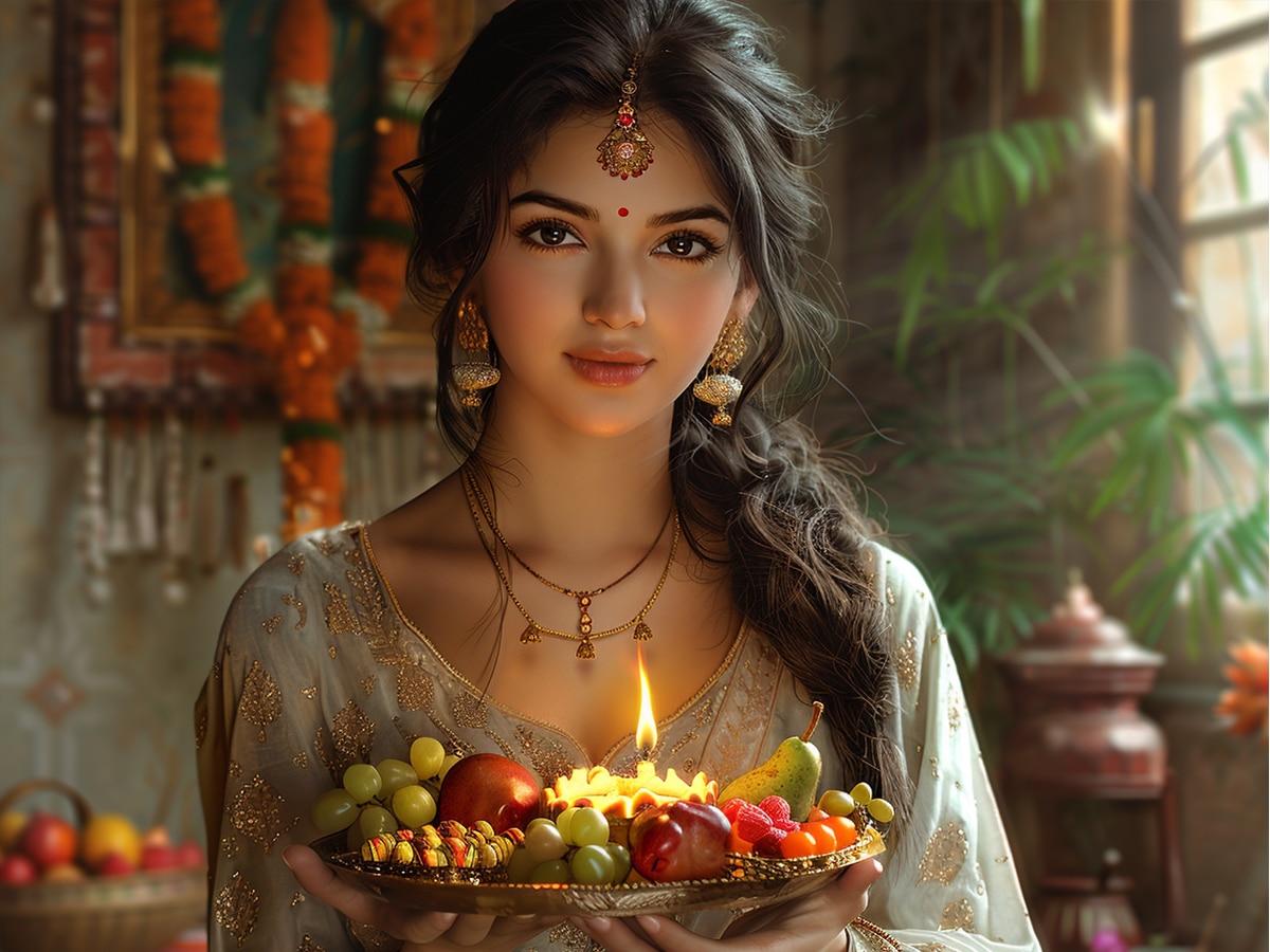 karwa chauth vrat sargi ki thali read suhagin women karva chauth puja ...