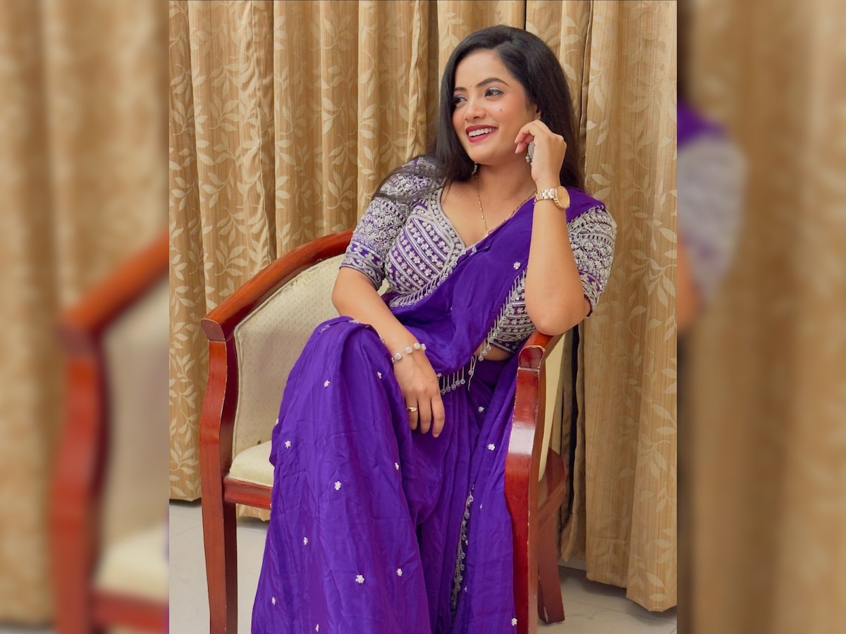 bhojpuri singer Sona Singh shares photos in purple saree | Photos ...