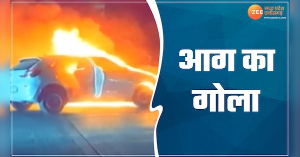 indore car caught fire in the middle of road video viral on social ...