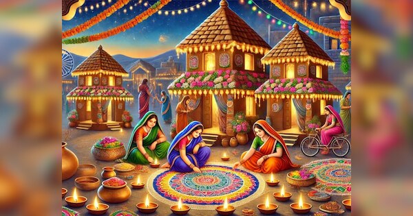 Diwali 2024 mud gharonda ghar making diwali good fortune and money ...