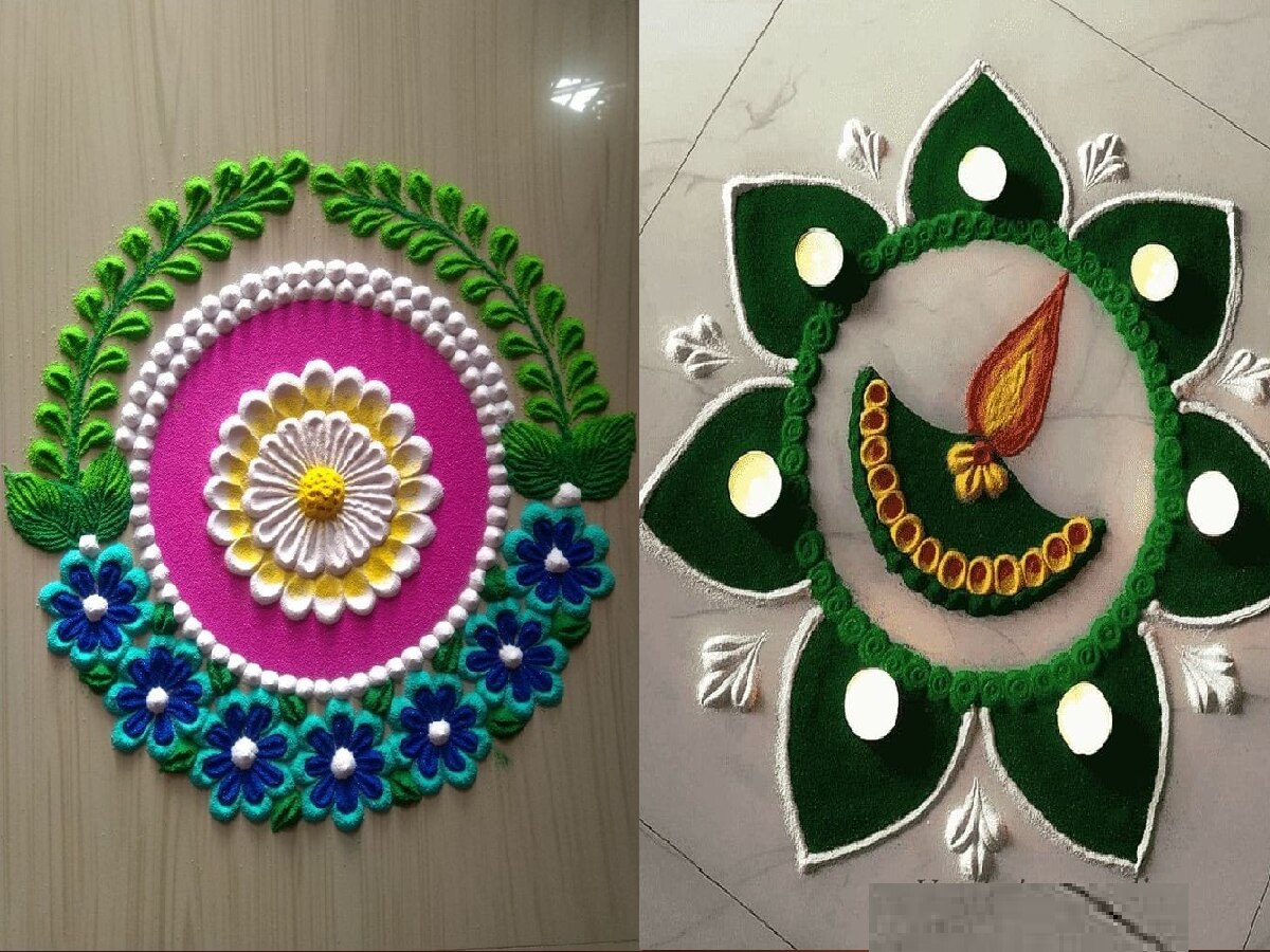 Diwali 2024 Easy Rangoli Easy Diwali Rangoli Ideas Simple Rangoli with ...