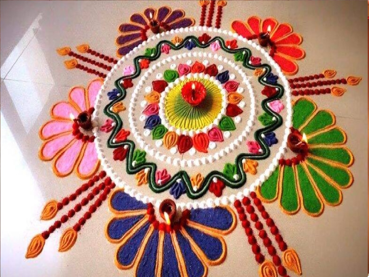 Diwali 2024 Easy Rangoli Easy Diwali Rangoli Ideas Simple Rangoli with ...