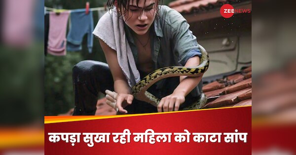 snake bite woman who was drying clothes brought to the banda hospital up | कपड़ा सुखा रही थी ...