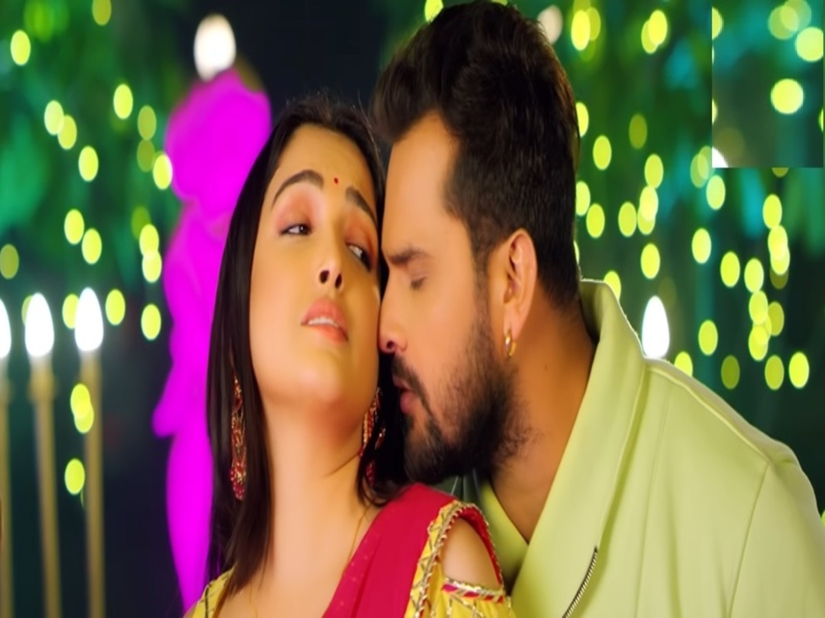 Khesari Lal Yadav and Amrapali Dubey Romantic Chemistry Bhojpuri Song Palang Sagwan Ke | खेसारी ...