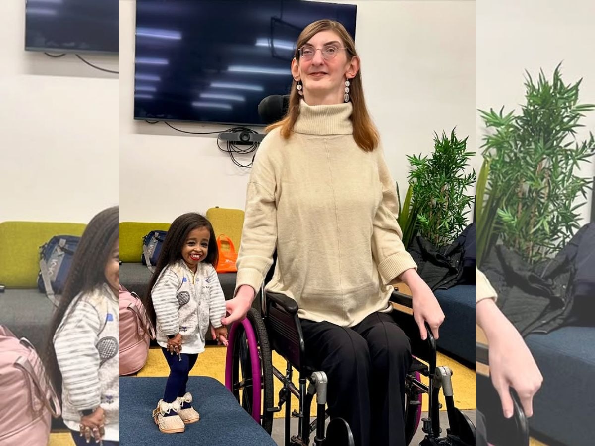 Guinness World Records worlds tallest girl Rumeysa Gelgi meets shortest ...