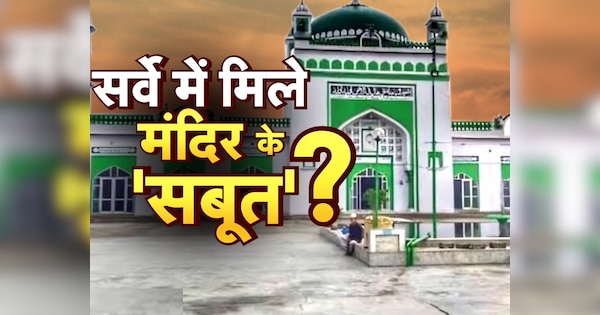 sambhal mosque temple evidence found 50 floral marks sudarshan chakra ...