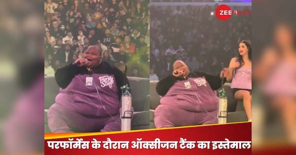 english Morbidly obese rapper Dave Blunts performs with help of oxygen ...