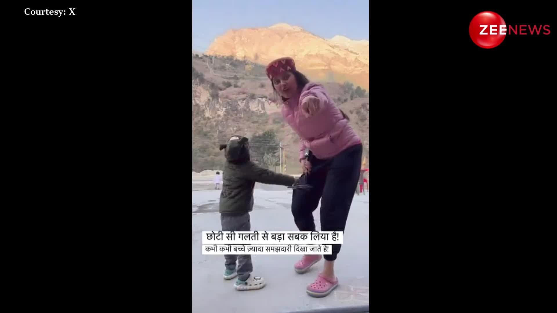 video shows mother making reel and her toddler moves toward busy road ...