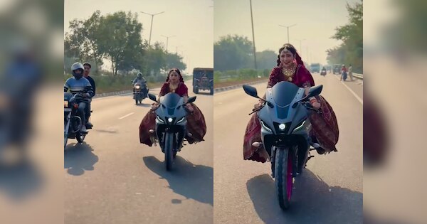 viral video bride find her groom on highway at bike People were ...
