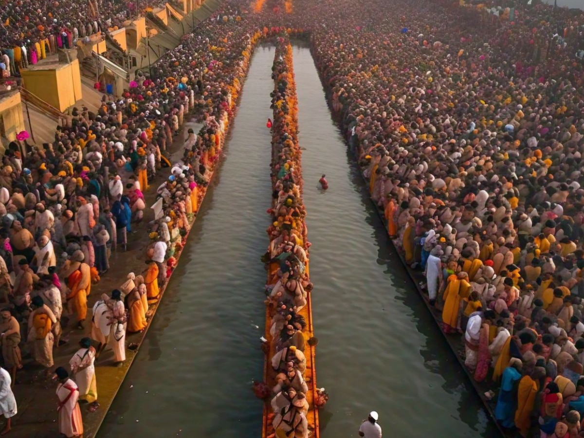 Prayagraj Mahakumbh Famous Snan Ghats in Sangam area including ...