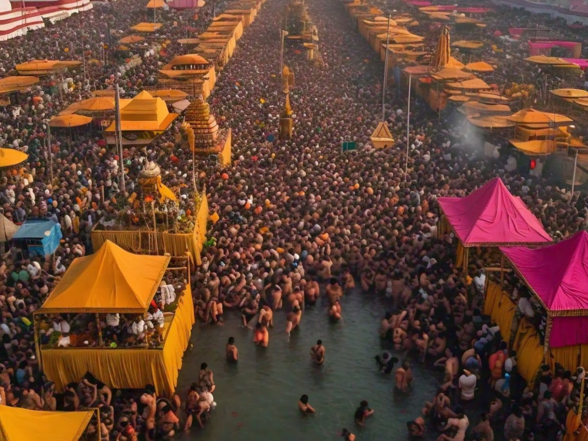 Prayagraj Mahakumbh Famous Snan Ghats in Sangam area including ...