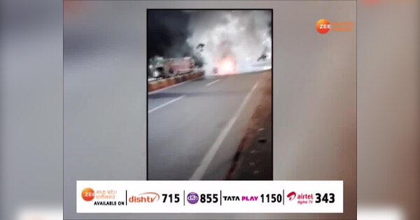 Video of a massive fire in a car in Gwalior goes viral | ग्वालियर में ...