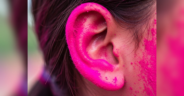 How To Remove Solid Pink Holi Colour From Our Ear Kaan Se Rang Kaise ...