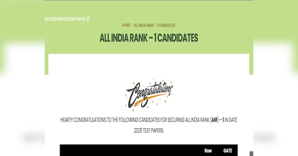 GATE 2025 toppers list released GATE air 1 rank holders list out GATE ...
