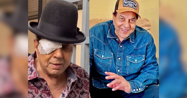89 Year old Veteran Actor Dharmendra Bandage on Eye spotted Outside Hospital Fans worried VIDEO ...