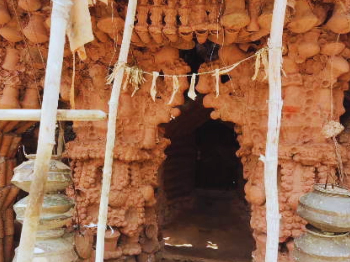 durg 55 feet high kalash temple stands without stone and brick ...